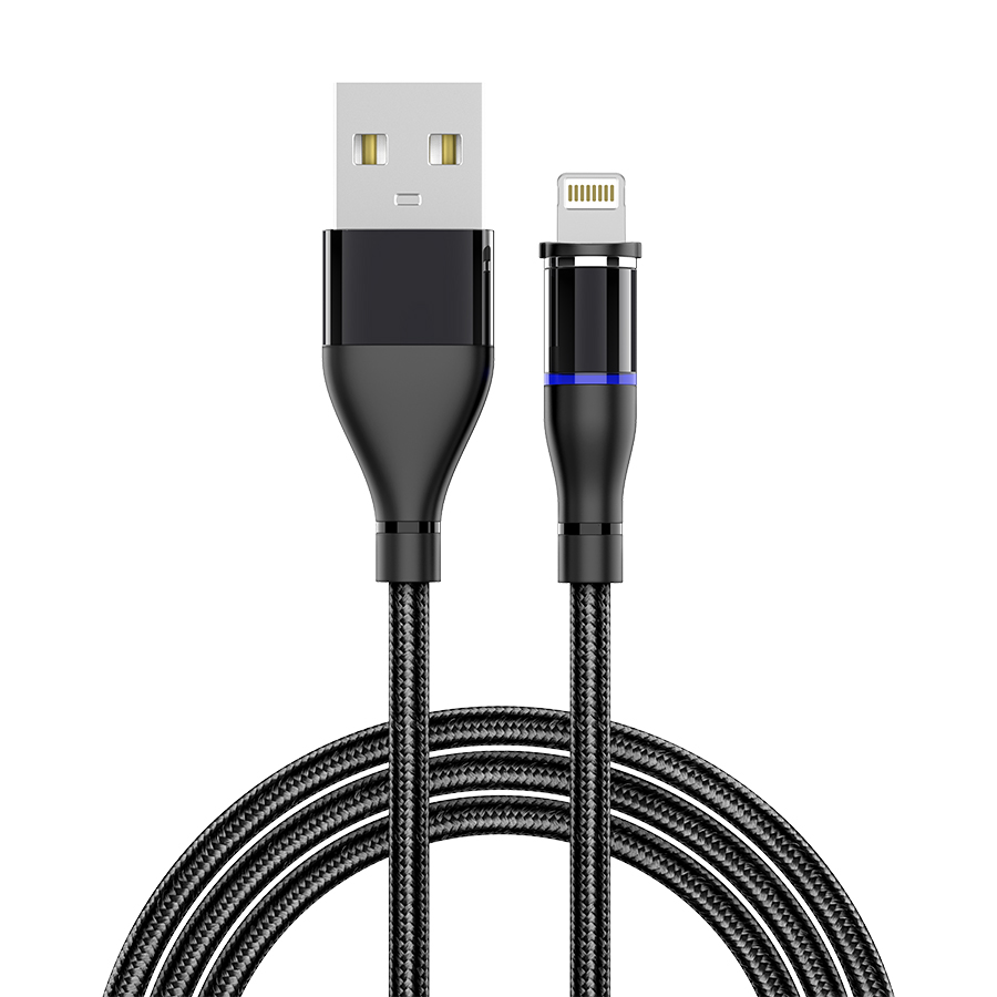 U117 360° Round magnetic micro usb charging cable with led indicator ...