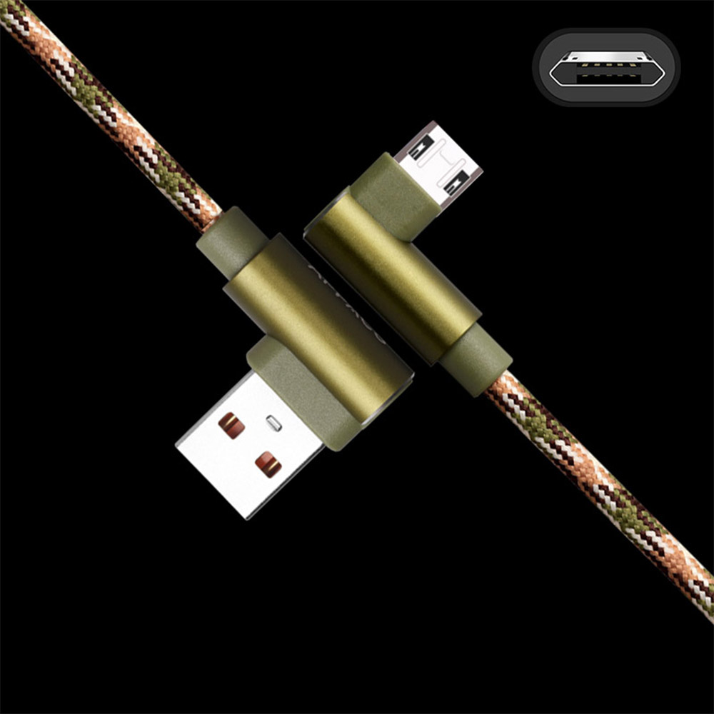 U189 Camo right angle reversible USB A and reversible micro usb cable ...